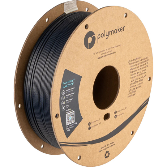 PolyMide PA612-CF Preto - 2.85mm - 500 g - Polyfab3D